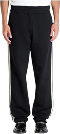 Palm Angels Homme, Pantalons, Noir, Taille: XL Curved Logo Track Pantalons de surv&ecirc;tement