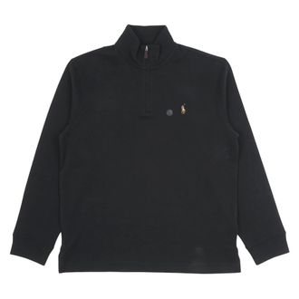 Polo Ralph Lauren Pull-over Estate-Rib &agrave; fermeture &eacute;clair quart - Homme - Sweatshirts et sweats &agrave; capuche - Noir - Taille: XL