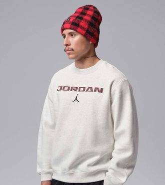 Nike Jordan Brooklyn Sweatshirt mit Rundhalsausschnitt aus angerautem Fleece in Wei&szlig;