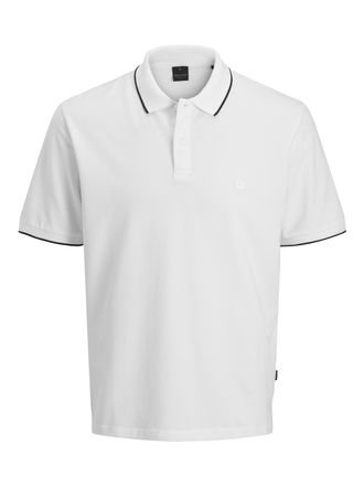 Jack & Jones Poloshirt JACK & JONES JPRBLAWESTON SS POLO, Herren, Gr. XL, hellwei&szlig; detail:contrast, Jersey, Obermaterial: 100% Baumwolle, unifarben, regular fit no