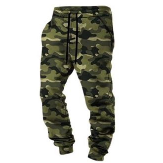 Generico Pantalon de survêtement pour homme Camouflage moderne Pantalon militaire Slim Fit Sport Running Jogging Vintage décontracté avec poches, vert, 3XL