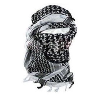 Mil-Tec PLO Halstuch Shemagh (110x110 cm/Wei&szlig;/Schwarz)