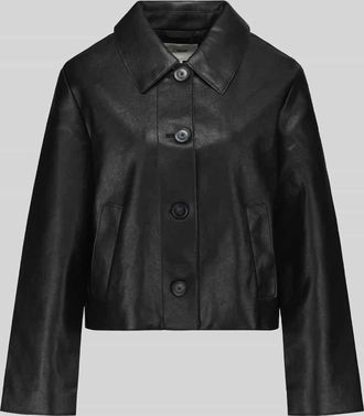 s.Oliver Red Label Regular Fit Kunstlederjacke mit Umlegekragen