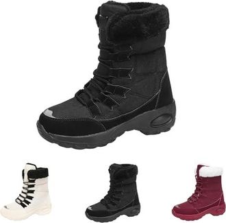 Generic Bottes de neige pour femme - Doublées - En peluche chaude et moelleuse - Antidérapantes - Semelles robustes - Chaudes et confortables - Pour lhiver - 