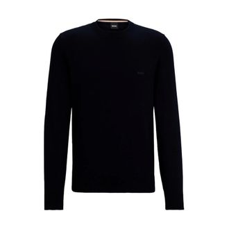 HUGO BOSS Pullover mit Stickerei- Rundhals - - Knitwear - Herren - Blau - S