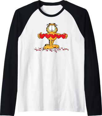 Garfield Papierherzen Valentinstag Cartoon Katze Raglan