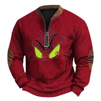 Generic Le Grinch Pull De Noel Homme Famille Vetement Moche zippé Femme Pyjama Sweatshirts Drole Sweats Adulte Sweat Sweater Pulls Deguisement Christmas Enfan