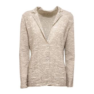 KANGRA Gef&auml;rbte Jacke Made in Italy - - Knitwear - Damen - Beige - L