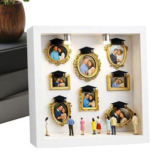 Generic DIY Museum Box - Miniatur-Silhouette Dekoration | Goldene Miniatur Pers&ouml;nliches Museum F&uuml;r Bilderrahmen Set - F&uuml;r Erfolg Geburtstag Party Hochzeitstag