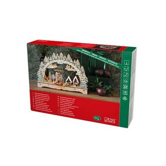 Konstsmide Holzsilhouette drehende Figuren, holzfarben, Naturfarben, 5V Innentrafo, 15 warm wei&szlig;e Dioden - 3241-100