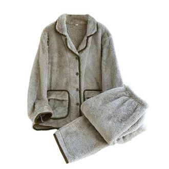 Generic Surv&ecirc;tement dint&eacute;rieur pour homme - Hiver chaud et moelleux - En polaire - Confortable - Pour les loisirs - Pyjama chaud - En flanelle - 2 pi&egrave;ces - En