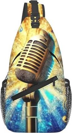 Generic Golden Mic And Spin Note Sac &agrave; bandouli&egrave;re Sac &agrave; bandouli&egrave;re de voyage Sac &agrave; dos &agrave; bandouli&egrave;re pour homme Sac &agrave; dos de randonn&eacute;e