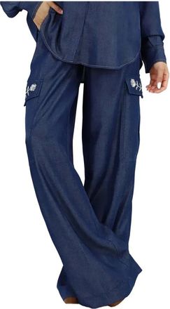 Liu Jo Femme, Jeans, Bleu, Taille: 40 FR Wide Jeans