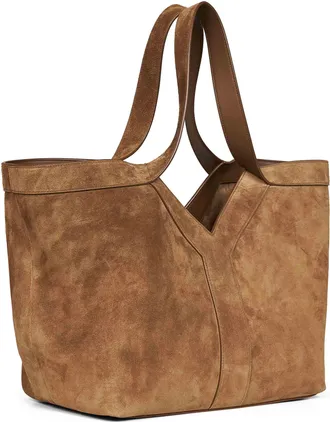 Saint Laurent Womens Tote Bag Y Cognac Leather Brown Calf Shoulder