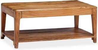 vidaXL Vidaxl - Table basse en bois massif avec &eacute;tag&egrave;re inf&eacute;rieure de style rustique