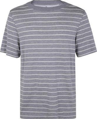 Brunello Cucinelli Homme, Tops, Gris, Taille: XL T-shirt &agrave; rayures
