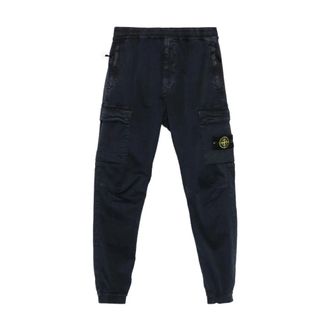 Stone Island Cargo-Hose mit elastischen B&uuml;ndchen - - Trousers - Herren - Blau - W32