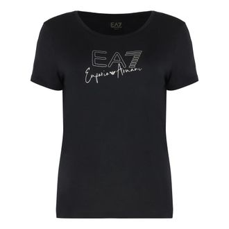 Emporio Armani Viskose T-Shirt mit Rundhalsausschnitt - - Tops - Damen - Schwarzk - 2XS