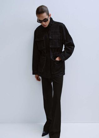 Mango Parka jean oversize avec poches bleu - Femme - S - MANGO