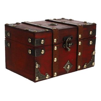 TOPBATHY Retro Holzkiste aus Nat&uuml;rlichem Holz Antike Aufbewahrungsbox mit Feiner Verarbeitung Praktischer Organizer f&uuml;r Schmuck und Kleinteile Kleines Vintage 