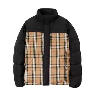 Burberry Wendbare karierte Daunenjacke - - Jackets - Herren - Schwarzk - M
