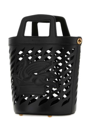 Etro Womens Black Leather Coffa Bucket Bag 1 Borse A Secchiello