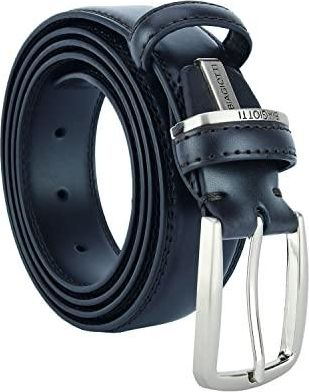 Laura Biagiotti Biagiotti Ceinture Homme Cuir Noir Classique Boucle Argent&eacute;e &Eacute;l&eacute;gante