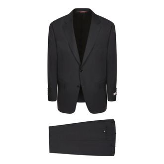 Canali Homme, Costumes, Noir, Taille: XL Fabriqu&eacute; en laine peign&eacute;e. Classique