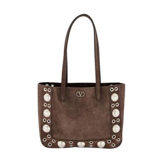 Valentino Garavani Femme, Sacs, Brun, Taille: ONE Size Nellc&ocirc;te Mini Sac Shopping en Daim