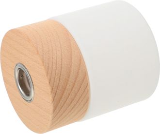 Lurrose Nachfüllbare Ätherische Ölflasche Mattweiß mit Holzdeckel Zylindrische Glas diffusorflasche für Aromatherapie Stabiles Dickwandiges Glas für Wohnzimme