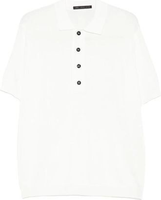 low brand Homme, Tops, Blanc, Taille: 2XL Polo en maille de viscose l&eacute;g&egrave;re