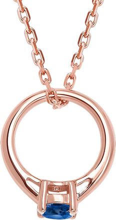 Edenly Anhänger Cutie Ring - 18 Karat Roségold und synthetischer Saphir