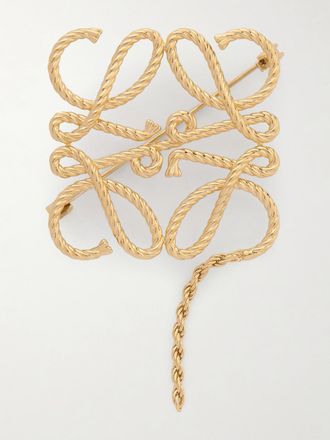 Loewe Anagram Rope Goldfarbene Brosche