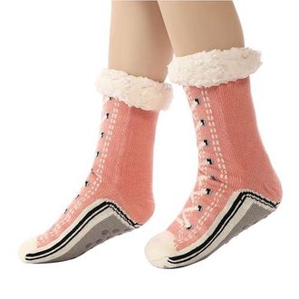 Generic Chaussettes Rigolotes Femme Funny Socks Chaussettes De Maison Antid&eacute;rapantes Pour Femmes Douces Et Chaudes Parfaites Pour Les Soir&eacute;es Confortables &Agrave; D