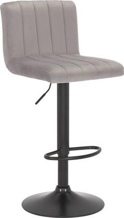 Clp Tabouret De Bar Jamie en Velours I Chaise Haute De Bistrot avec Repose-Pieds Hauteur R&eacute;glable Pivotant, Couleur:Gris
