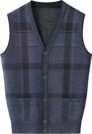 Generic Gilet Pull sans Manches en Tricot et Polaire pour Hommes, Mode d&eacute;contract&eacute;e, col V, Automne Hiver n14