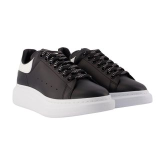 Alexander McQueen Mens Oversized Sneakers Leather Black Calfskin Shoes