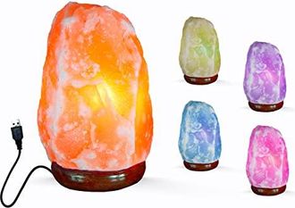 i-Total Lampe de sel Himalayano NATURAL PINK (USB Changement de Couleur 500-750gr)
