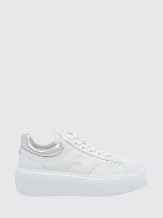 Hogan Baskets &agrave; plateforme bicolores H-Stripes en cuir lisse et lamin&eacute;