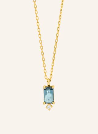 Leaf Halskette London Blue Topaz Aus 14 Karat Gelbgold gold