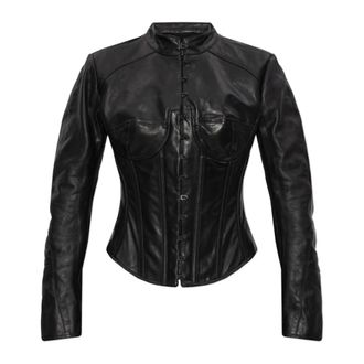 Balenciaga Lederjacke mit Stehkragen - - Jackets - Damen - Schwarzk - XS