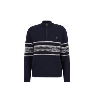 Barbour Pull droit col montant &agrave; rayures en laine