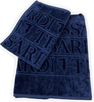 Trussardi Paar Frottee aus reiner Baumwolle (blau)