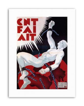 Wee Blue Coo WAR SPANISH CIVIL FAI CNT ANARCHY SPAIN Poster Vintage Military Canvas art