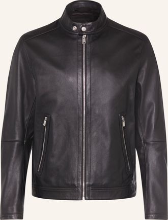 HUGO BOSS Lederjacke Mansell schwarz