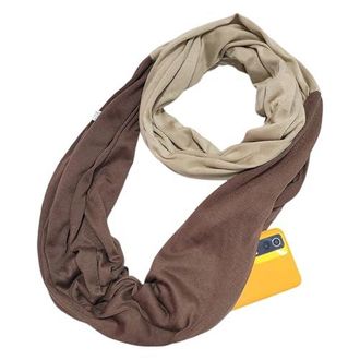 Generic &Eacute;charpe Infinity l&eacute;g&egrave;re, cache-cou bicolore contrast&eacute;e | &Eacute;charpe dhiver avec poche &agrave; fermeture &eacute;clair - Pour homme et femme - Pour les trajets quotidi