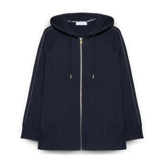 Fiorella Rubino Femme, Sweatshirts et sweats &agrave; capuche, Bleu, Taille: 44 FR Sweat &agrave; capuche zipp&eacute;