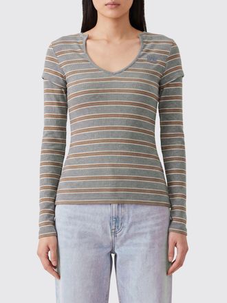 Ganni Top ray&eacute; en coton bio coupe slim &agrave; design double &eacute;paisseur