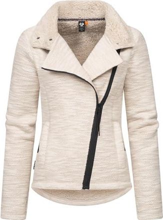 Ragwear YOUMODO Veste en tricot avec doublure en fourrure synthétique pour femme, taupe, XXL