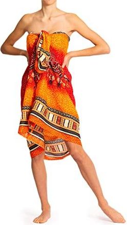 Panasiam Sarong Maoi 06, 250x113cm, orange tones